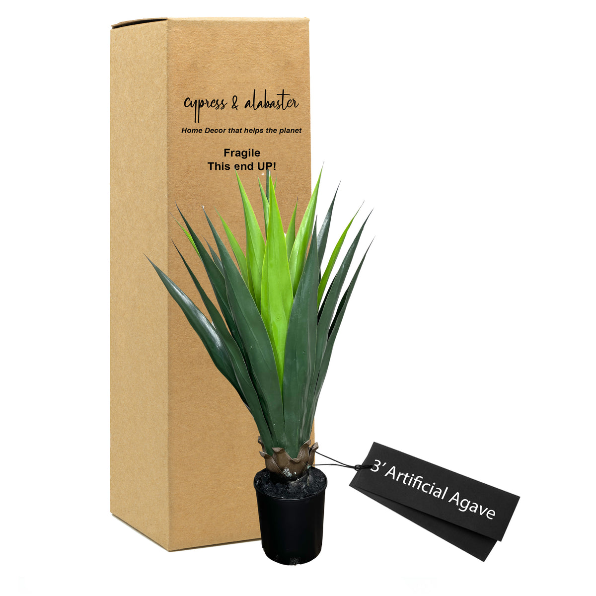 3.5' Agave Blue Artificial Plant – Cypress and Alabaster
