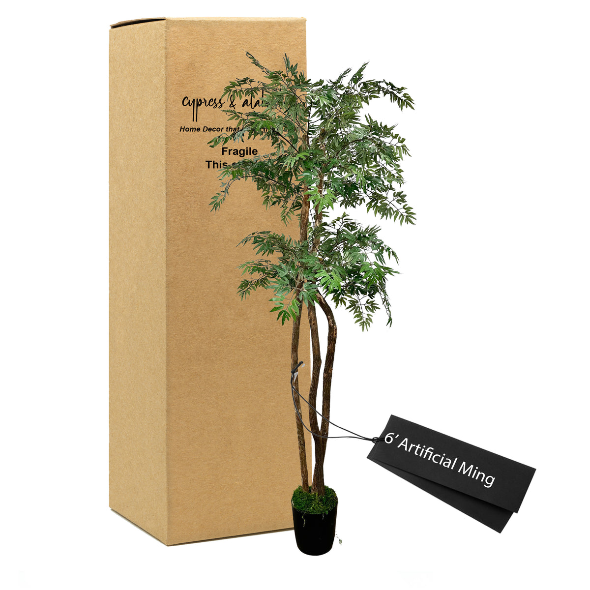 6' Artificial Ming 2-Tier Tree – Cypress and Alabaster